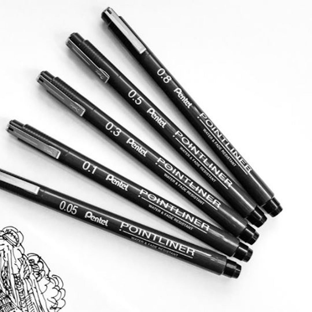 Pentel Pointliner Pen Set: Water-based Fineliner, 5 Tips - Etsy
