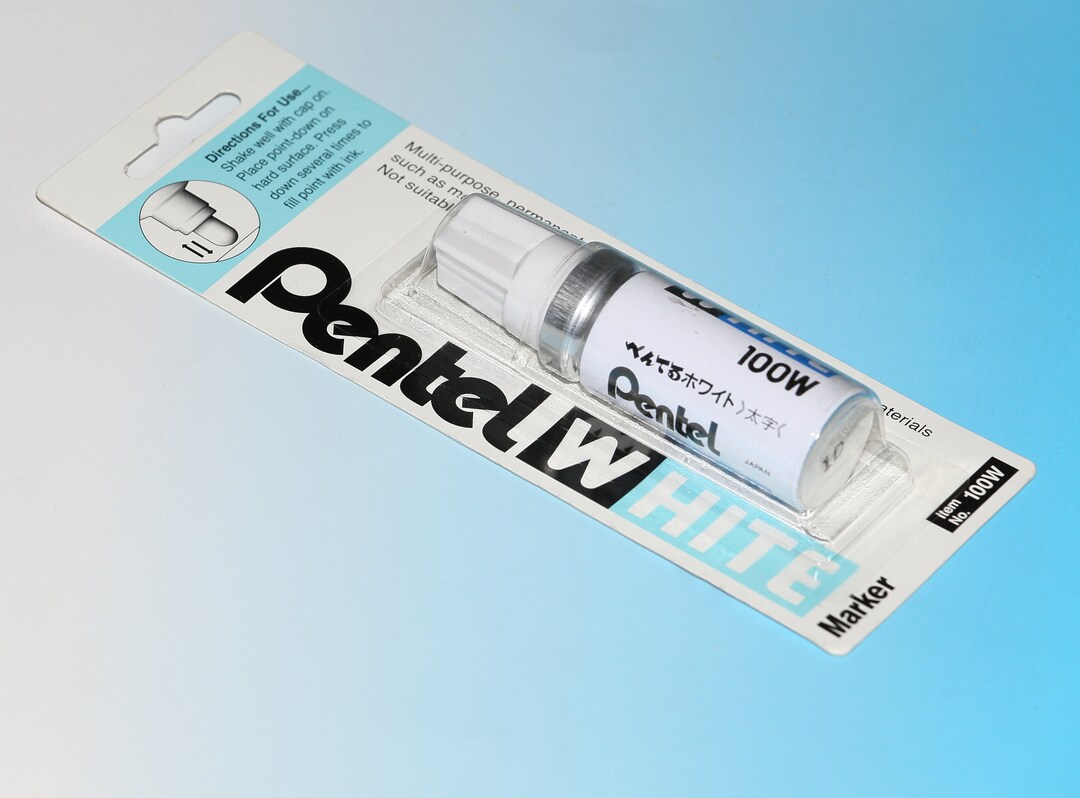 Pentel Broad Bullet Point Tip White Marker X100-W Japan - Etsy