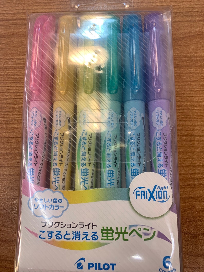 Pilot Frixion Light Soft Color Erasable Highlighter - 6 Color Set - Etsy