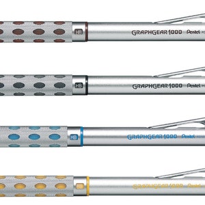 4 X Pentel GRAPHGEAR 1000 Mechanical Drafting Pencil PG1013,15,17,19 (4 ...