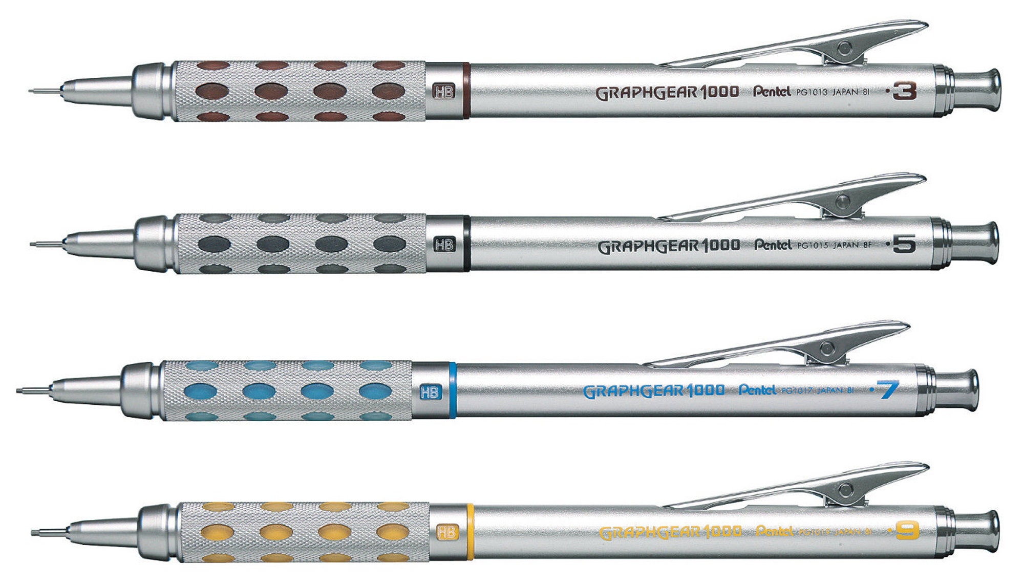 4 X Pentel GRAPHGEAR 1000 Mechanical Drafting Pencil PG1013,15,17,19 (4 ...