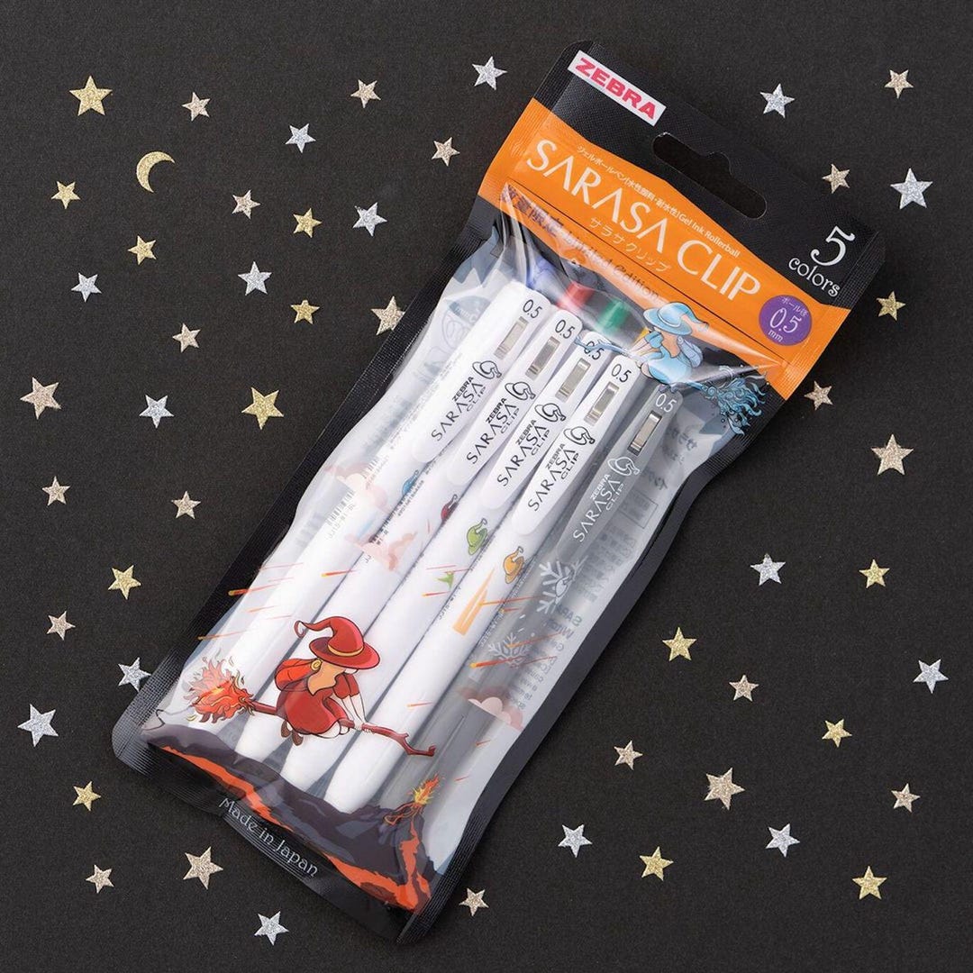 Zebra Sarasa Clip Witch Pattern Limited Edition 0.5mm 5 Pens Set. - Etsy