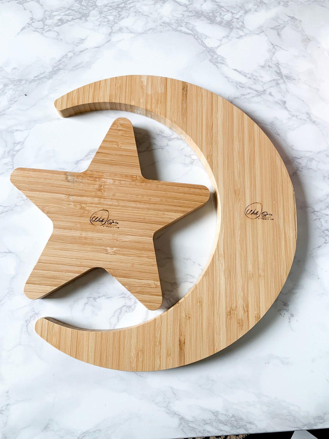 With A Spin Crescent Moon and Star Tray Moon and Star | Etsy