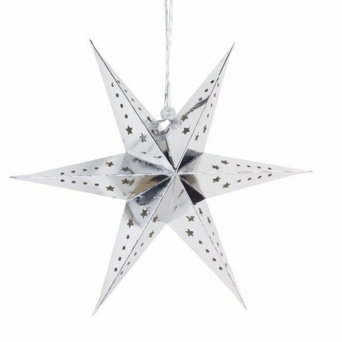 Silver Paper Lantern 12inch | Wedding Decor | Silver Star Paper Lantern ...
