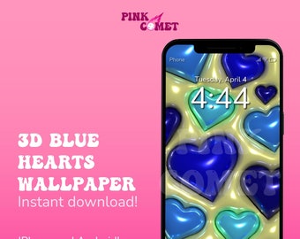 3D Aesthetic Pink Hearts Mobile Wallpaper | 3D Mobile Android Ios ...