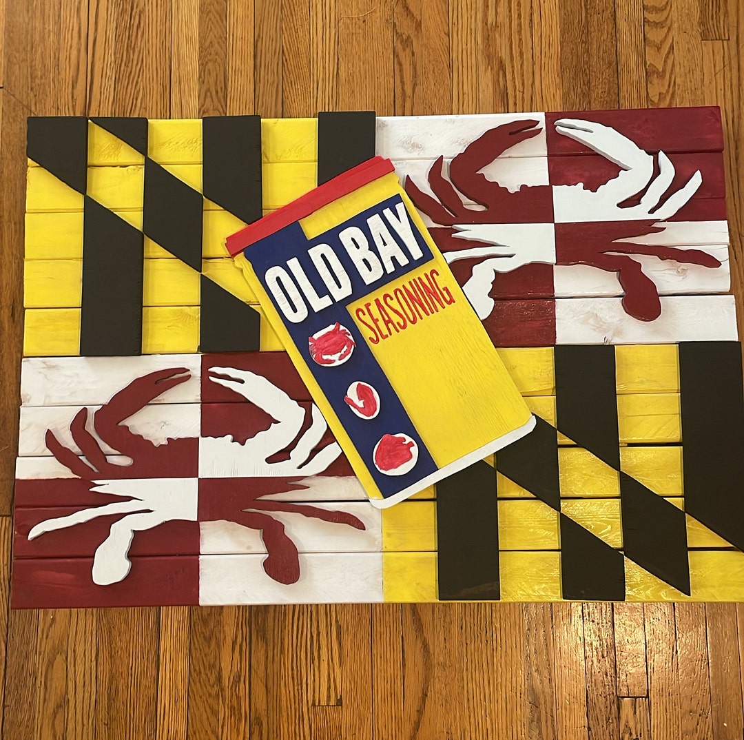 Old Bay and Crabs Maryland Wood 3D Flag - Etsy