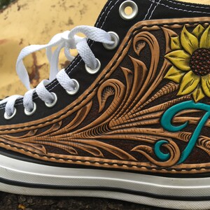 Custom Tooled Leather Converse, Custom Shoes - Etsy