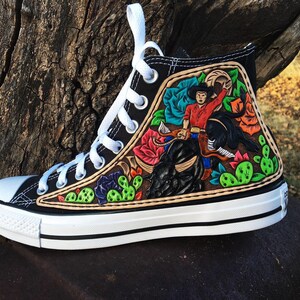 Custom Tooled Leather Converse, Custom Shoes - Etsy