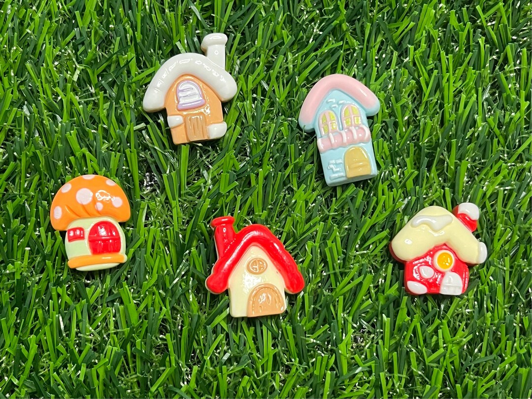 5 Piece HOUSES Resin Charms Mix/house Charms/flatback Charms/decoden ...