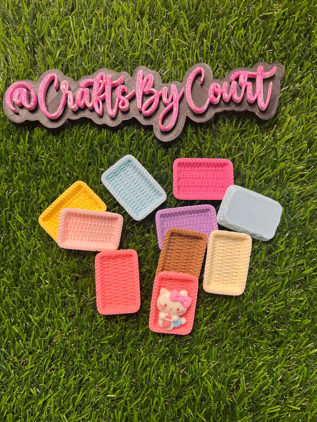 5 Rectangle Pastel Plastic Basket Tray/miniature Baskets/cabochons for ...