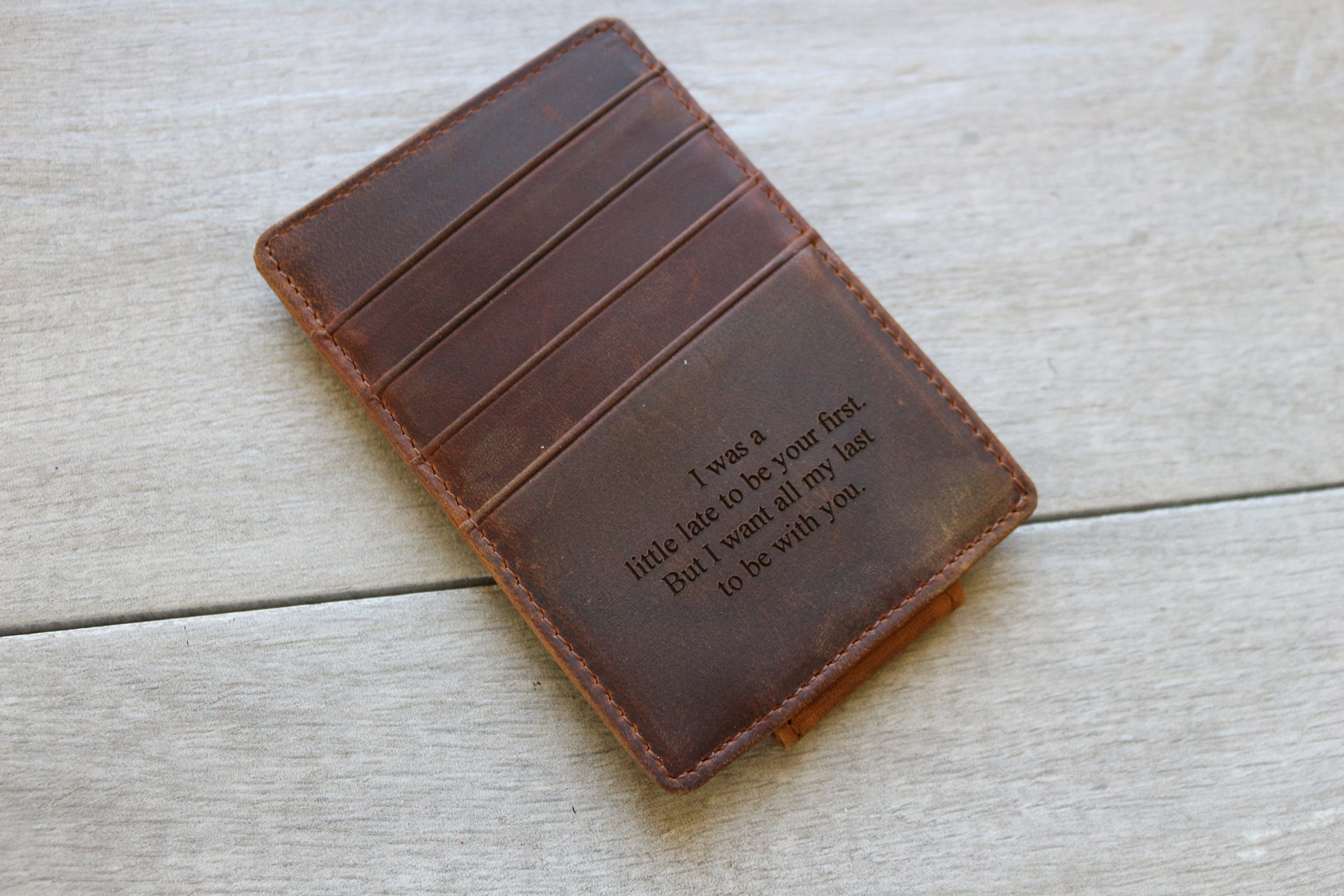 Personalized Wallet Leather Slim Wallet Engraved Wallet | Etsy