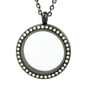 Living Memory Floating Charm 30mm Glass Locket Pendant With Necklace or ...