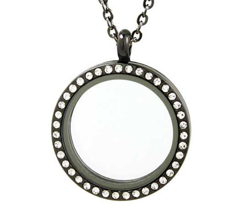 Living Memory Floating Charm 30mm Glass Locket Pendant With Necklace or ...