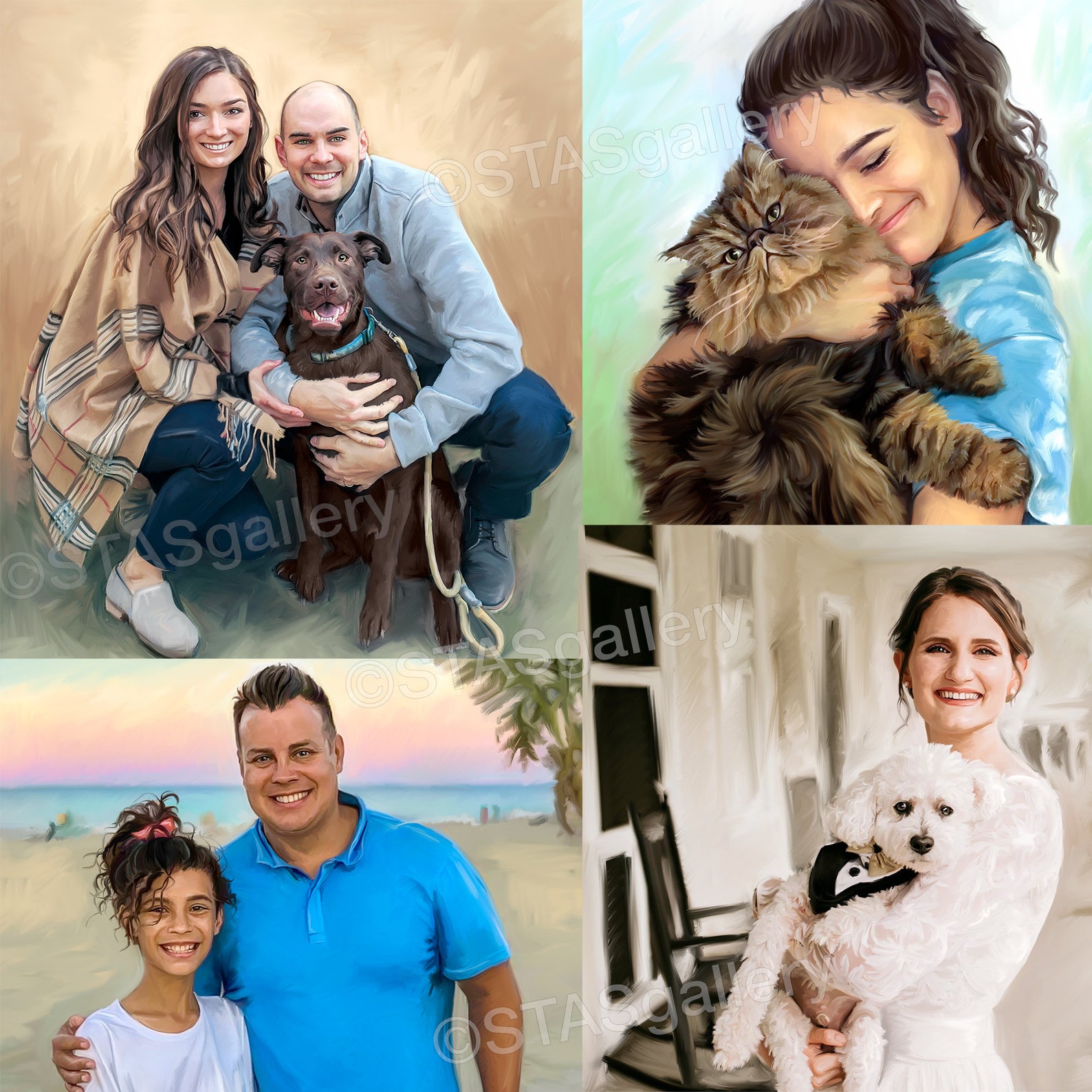 CUSTOM DOG Pet Person Portrait From Photo on Canvas - Etsy