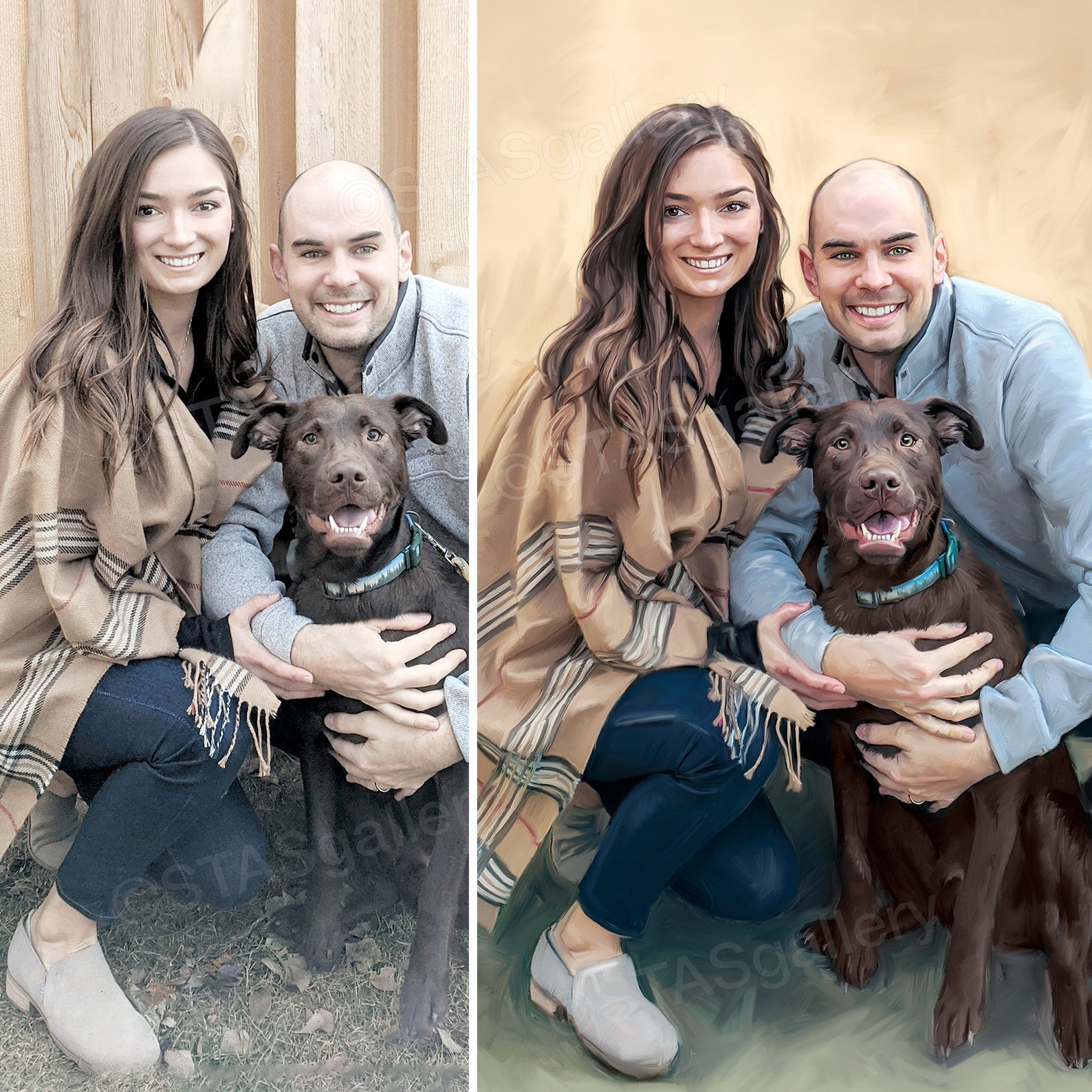 CUSTOM Girl Woman Portrait From Photo on Canvas Personalized | Etsy