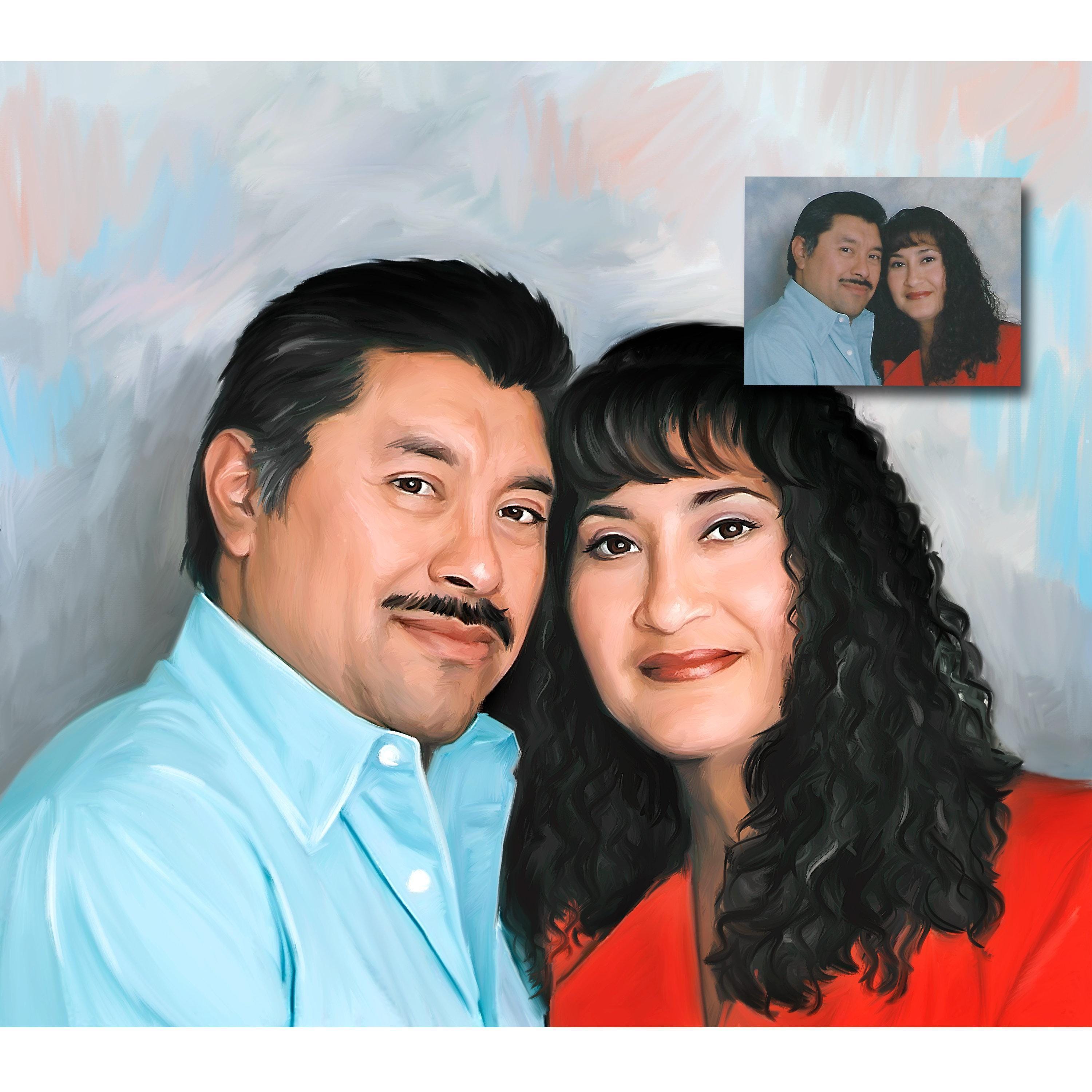 CUSTOM Portrait From Photo on Canvas, Personalized Commissioned Art ...