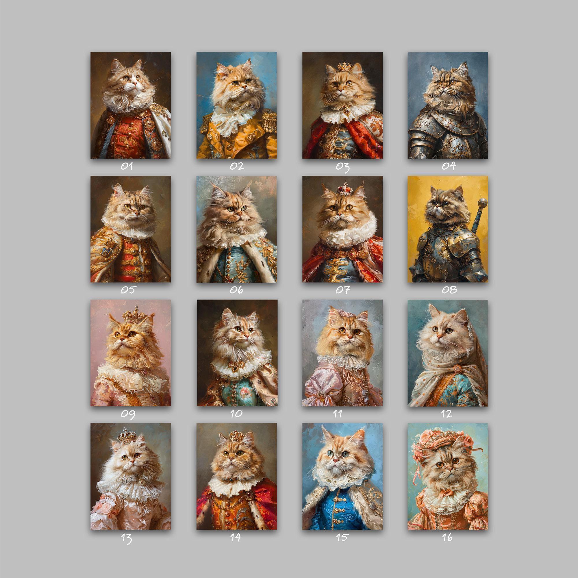 Custom Persian Cat Portrait From Photo | Rococo Period Royal Pets ...