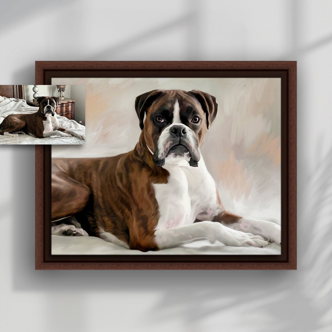 CUSTOM DOG CAT Portrait From Your Photo, Digital Art or Oil Acrylic ...