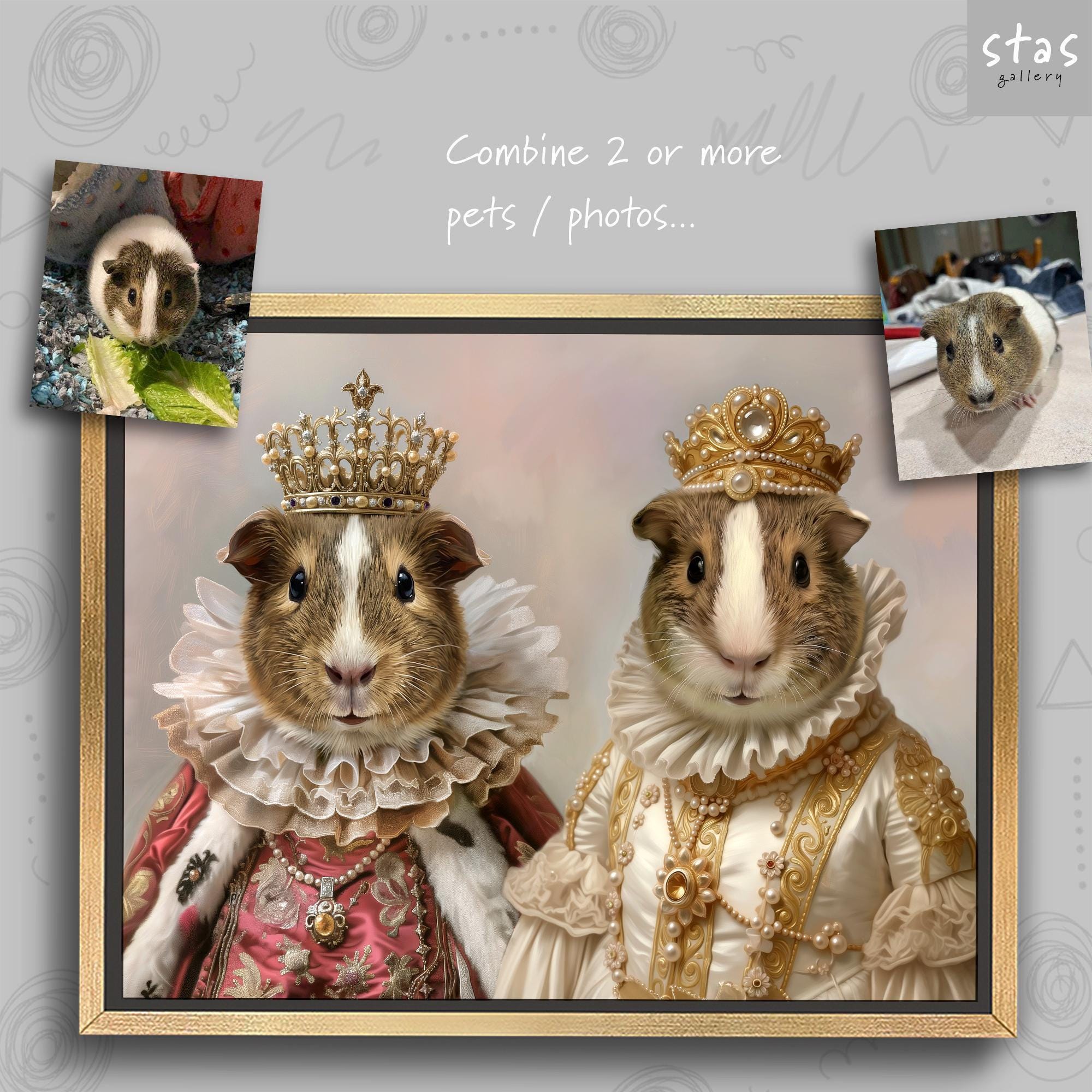 Custom Poodle Portrait From Photo | Rococo Royal Dog, Regal Pet ...