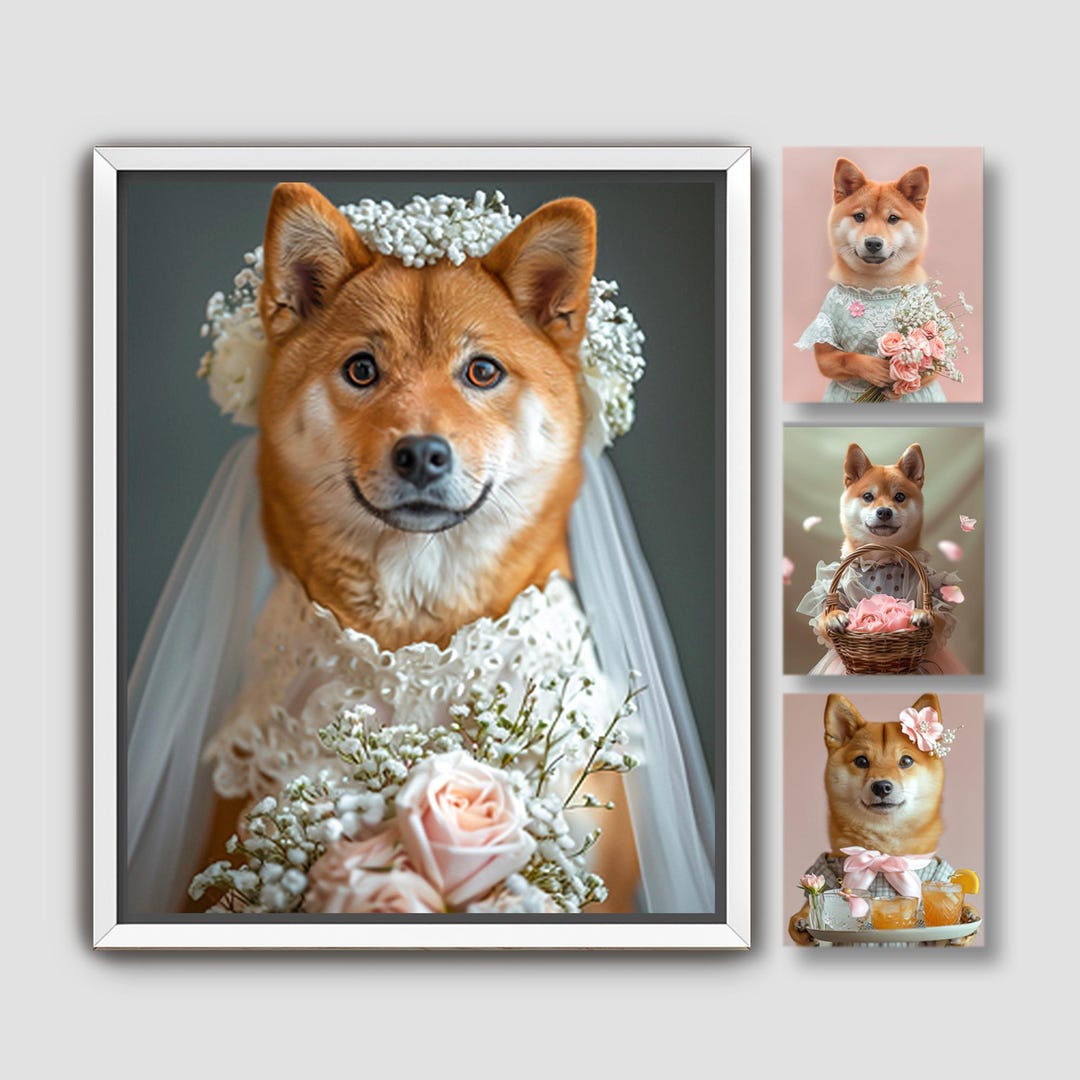 Custom Shiba Inu Portrait From Photo | Shiba Inu Dog Dressed in a ...