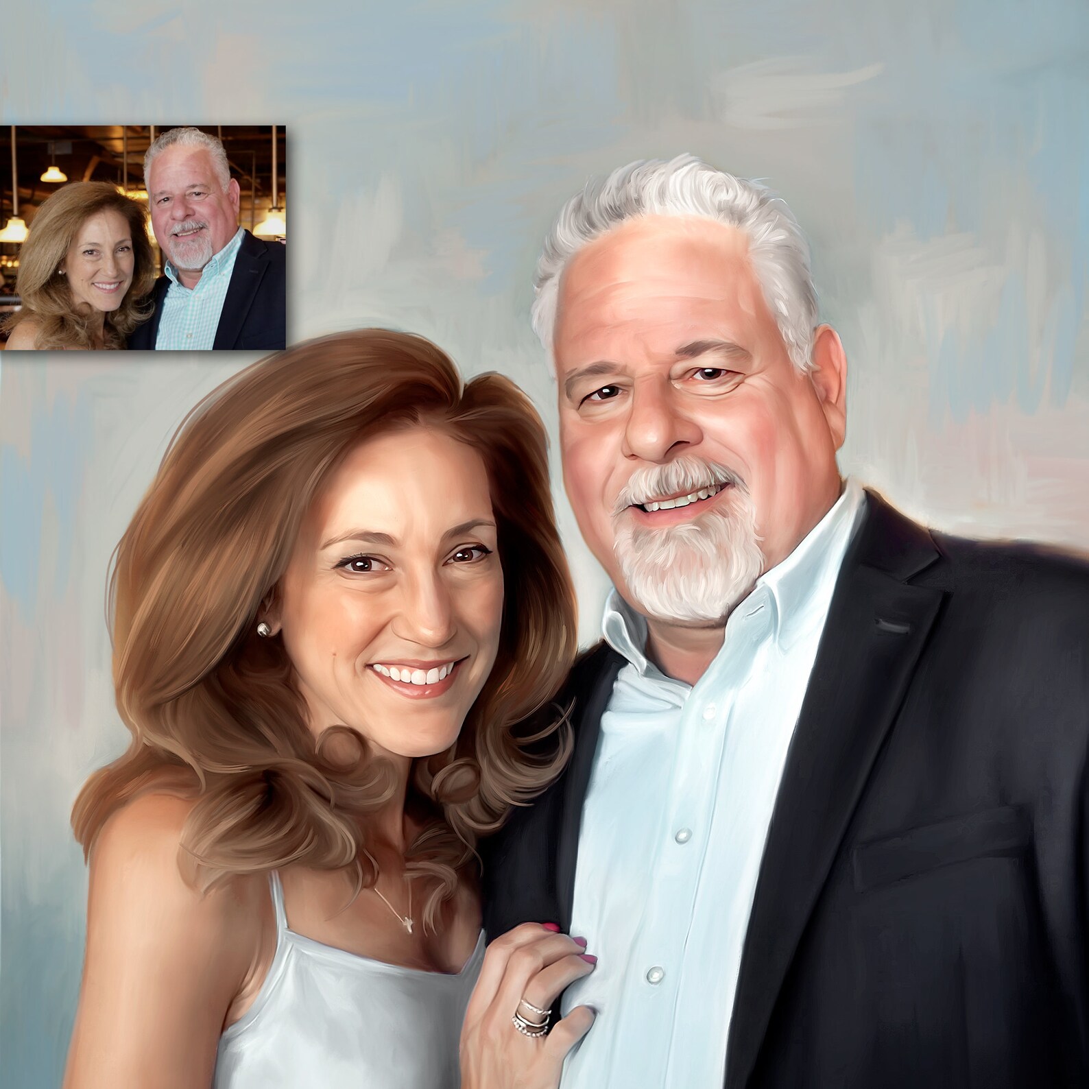 CUSTOM Portrait From Photo on Canvas Personalized | Etsy