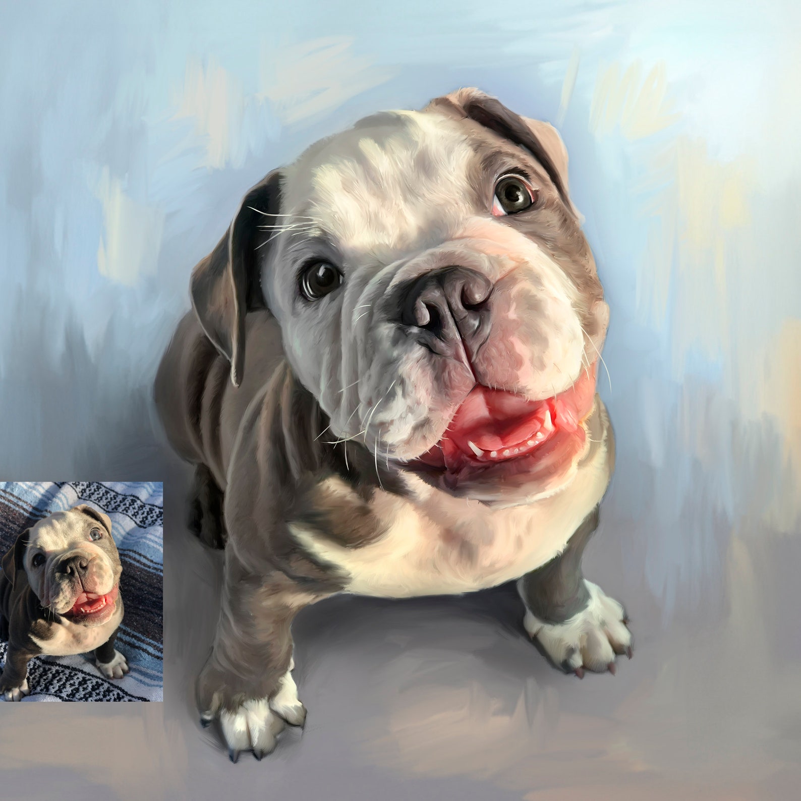 CUSTOM DOG CAT Portrait From Your Photo, Digital Art or Oil Acrylic ...