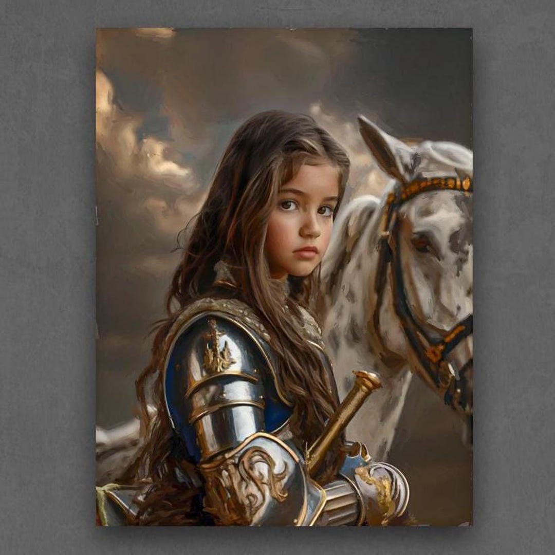 Custom Warrior Princess Portrait | Personalized Knight Girl Art ...