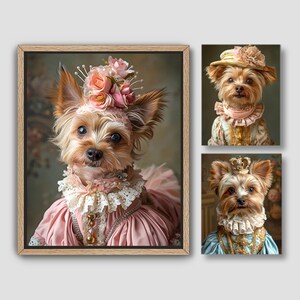 Custom Costume Portrait From Photo | Yorkie King, Royal Dog Pet in ...