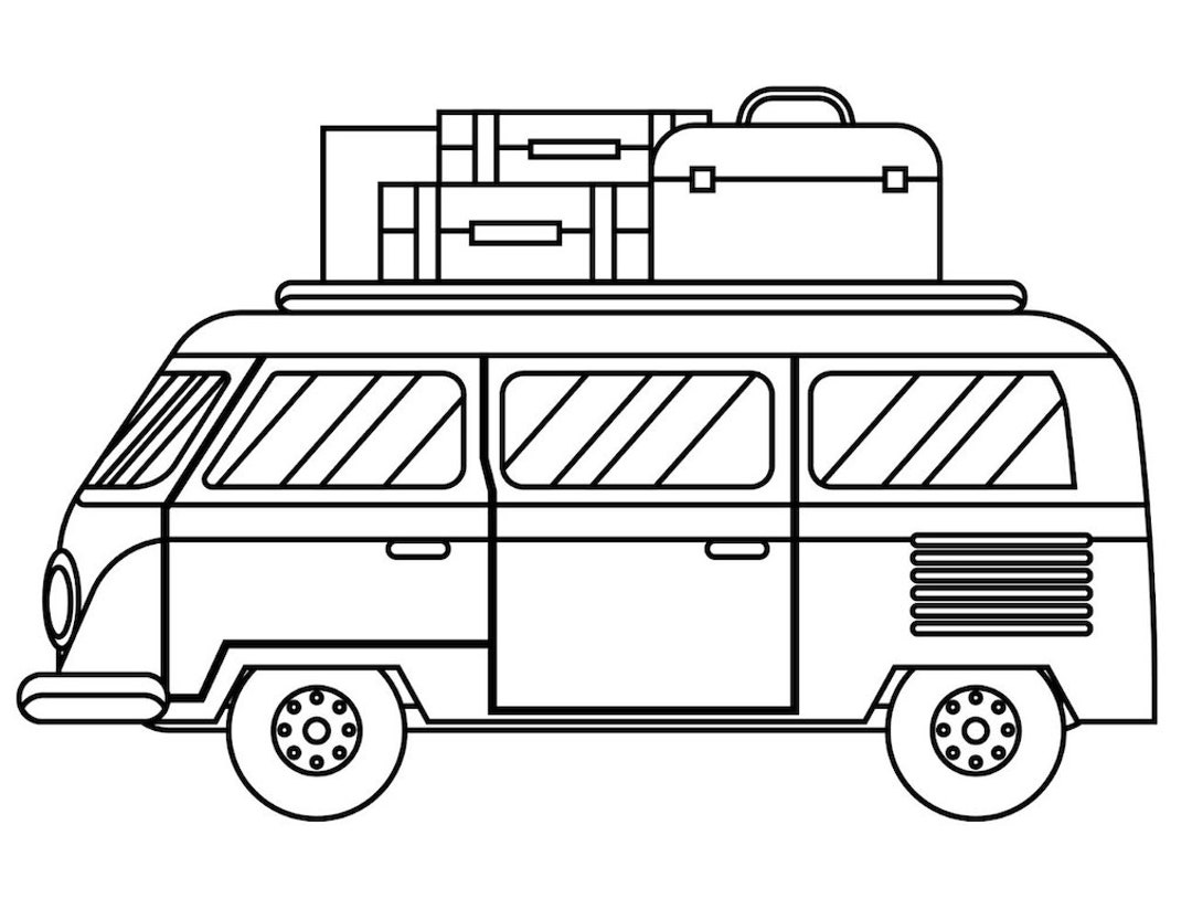 31 Bus Coloring Pages - Etsy