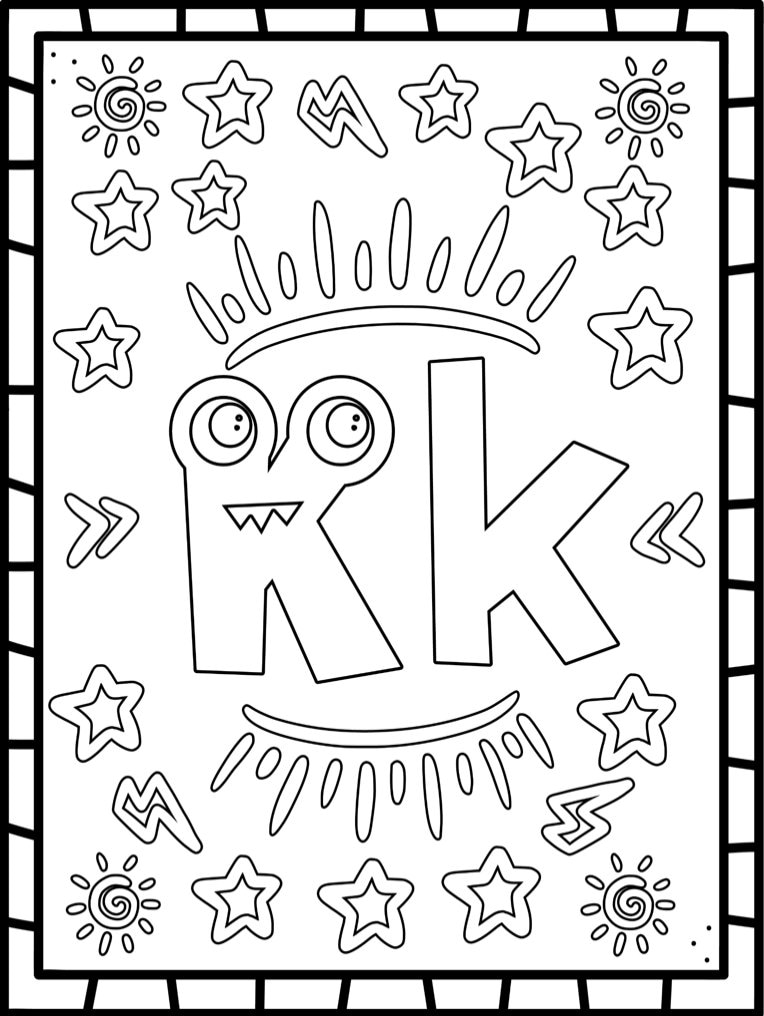 Alphabet Monsters Coloring Pages - Etsy