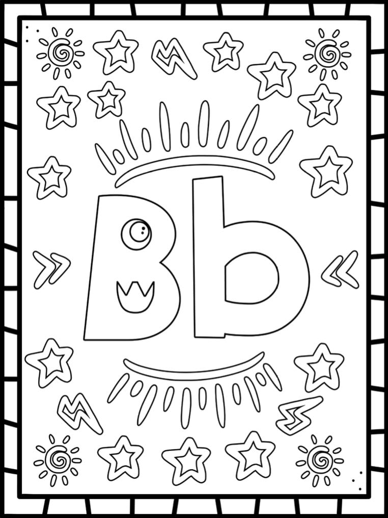 Alphabet Monsters Coloring Pages - Etsy