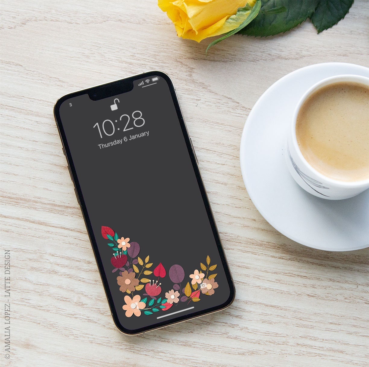 Paper Cut Flowers Phone Wallpaper. Floral iPhone Wallpaper. Flowers ...