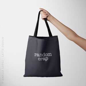 Random Crap Tote Bag Blue Tote Bag Blue Random Crap Canvas Bag - Etsy