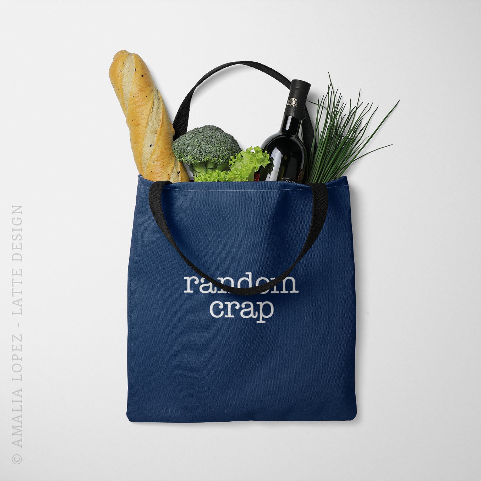 Random crap tote bag blue tote bag blue Random crap canvas bag | Etsy