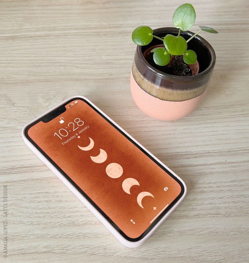 2 Pink Moon Phases iPhone Wallpapers. Blush Pink Moon Phases Phone ...