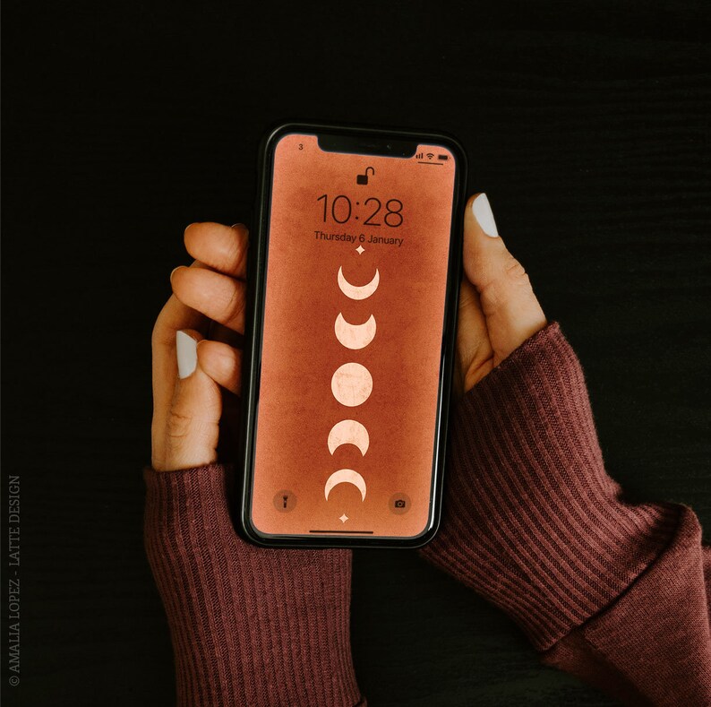 2 Pink Moon Phases iPhone Wallpapers. Blush Pink Moon Phases Phone ...