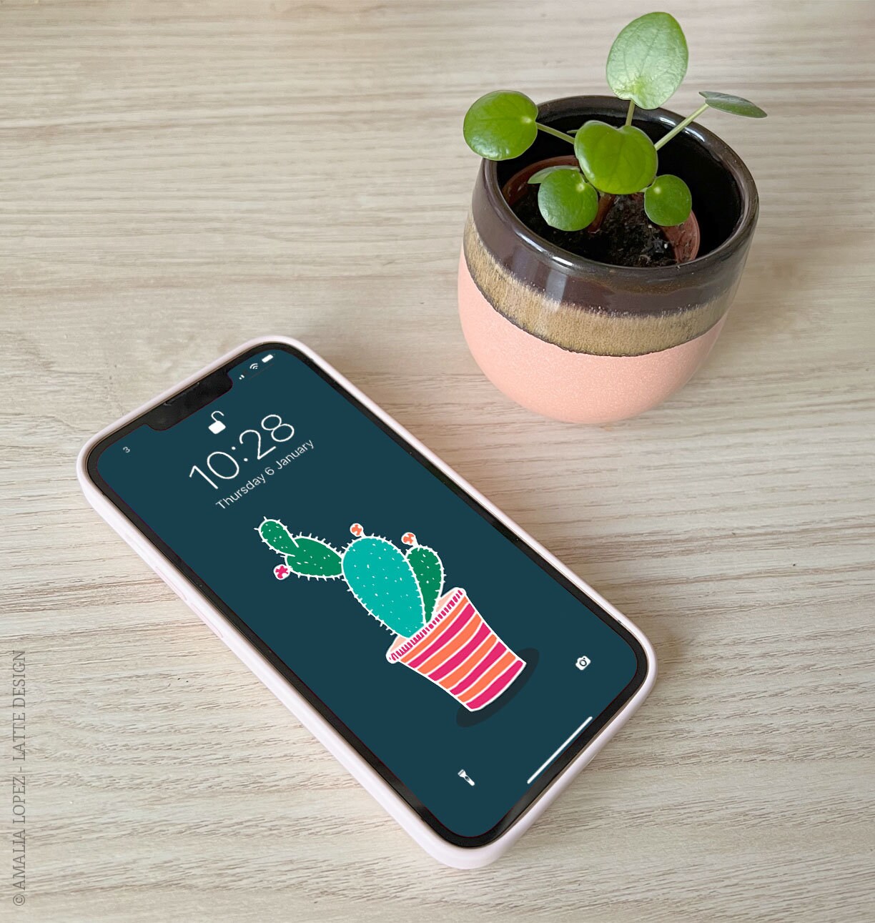 6 Cactus Phone Wallpaper. Teal iPhone Wallpaper. Botanical - Etsy
