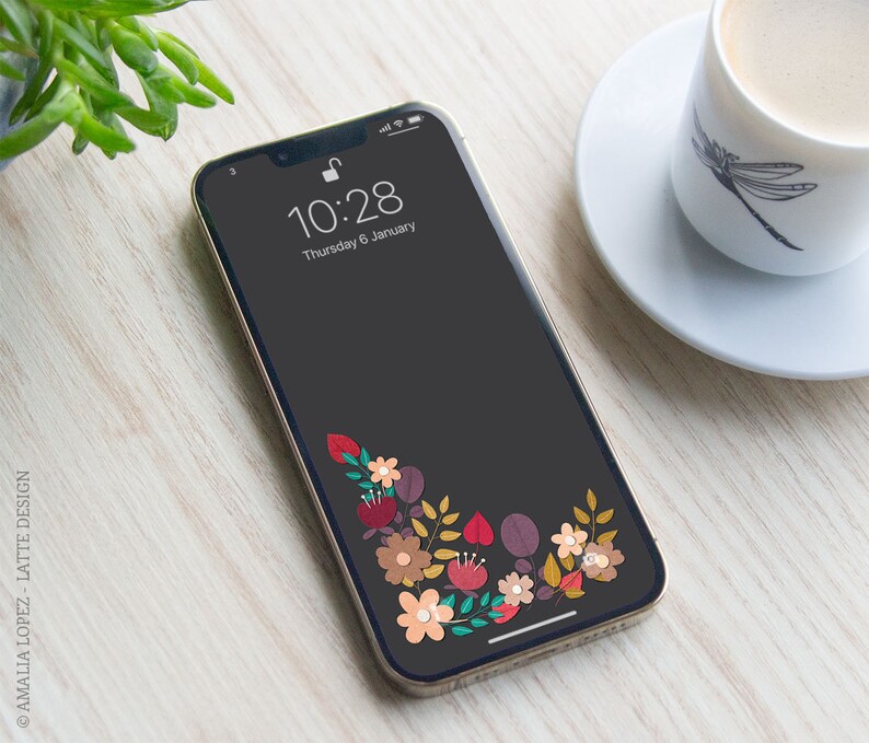 Paper Cut Flowers Phone Wallpaper. Floral iPhone Wallpaper. Flowers ...
