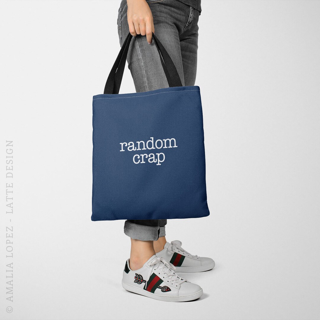 Random Crap Tote Bag Blue Tote Bag Blue Random Crap Canvas Bag - Etsy