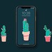 6 Cactus Phone Wallpaper. Teal iPhone Wallpaper. Botanical - Etsy