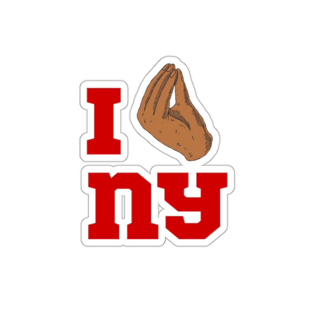 Tommy Devito I Love Ny Giants Hand Gesture Kiss Cut Stickers Etsy