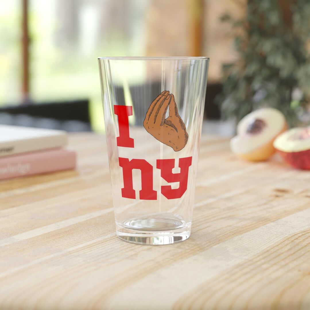 Tommy Devito I Love Ny Giants Hand Gesture Pint Glass 16oz Etsy