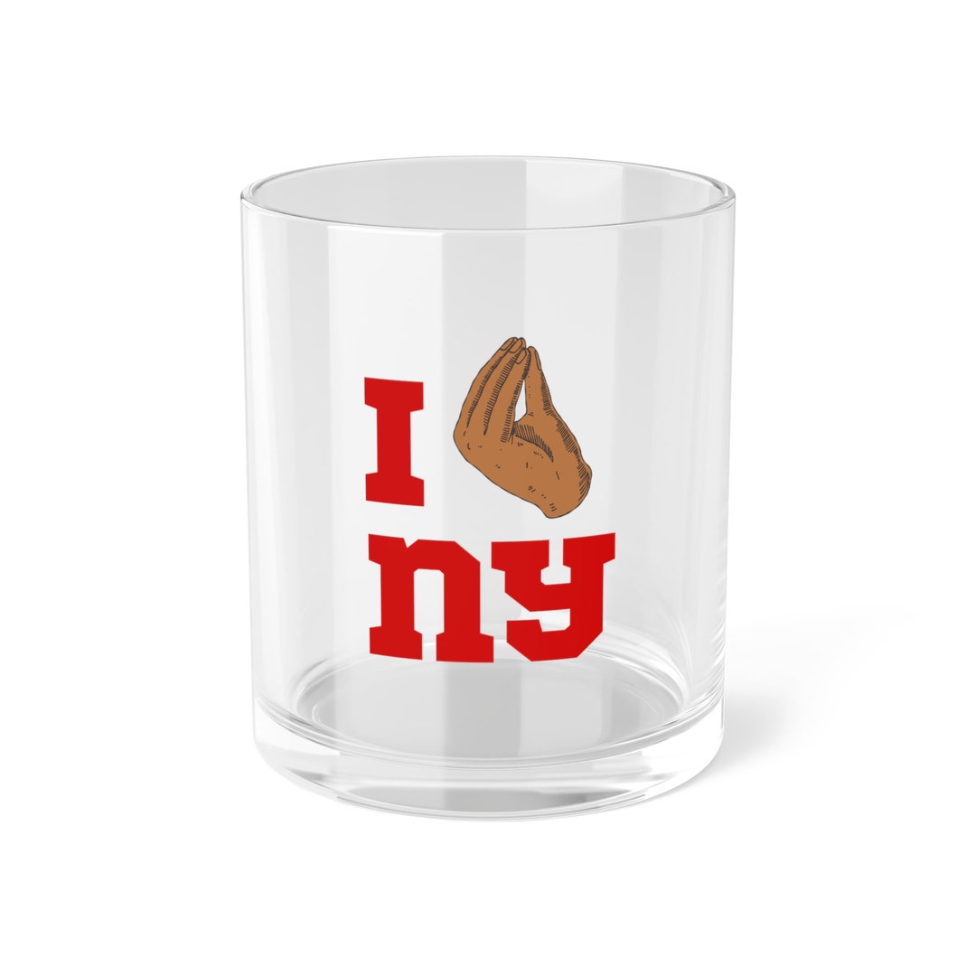 Tommy Devito I Love Ny Giants Hand Gesture Bar Glass Etsy