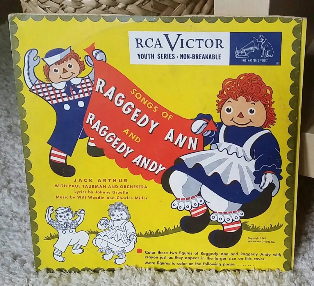Vintage 1948 Songs Raggedy Ann Andy RCA 2 Records & Coloring Johnny Gruelle Lyrics - Etsy