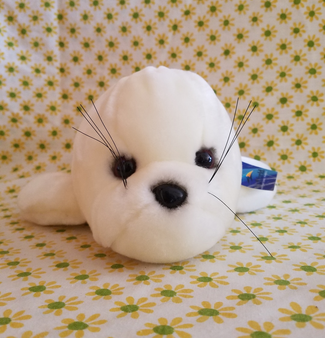 CUTE Seaworld Tags White Stuffed Animal Plush Soft Realistic Cuddly ...