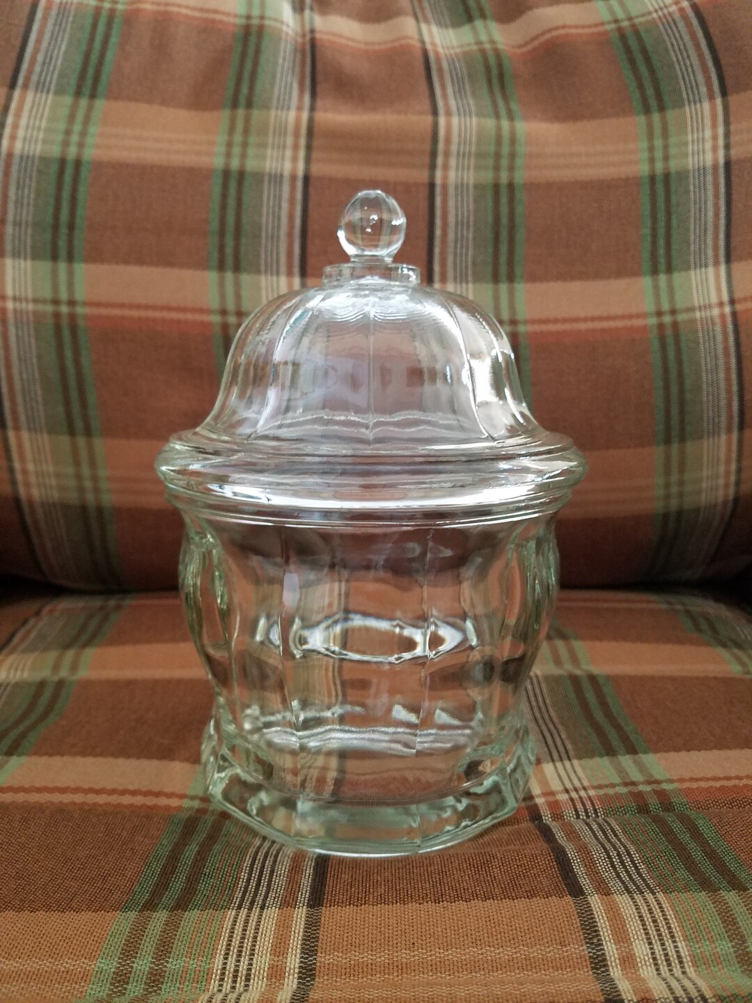 Vintage Clear Glass Mercantile Apothecary Round Store Counter Display ...