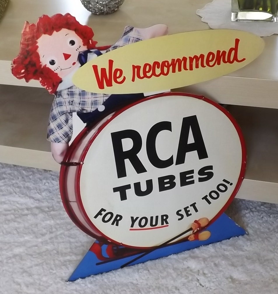 Super Rare Old 1950s Georgene Novelties Raggedy Andy Doll Large RCA TV ...