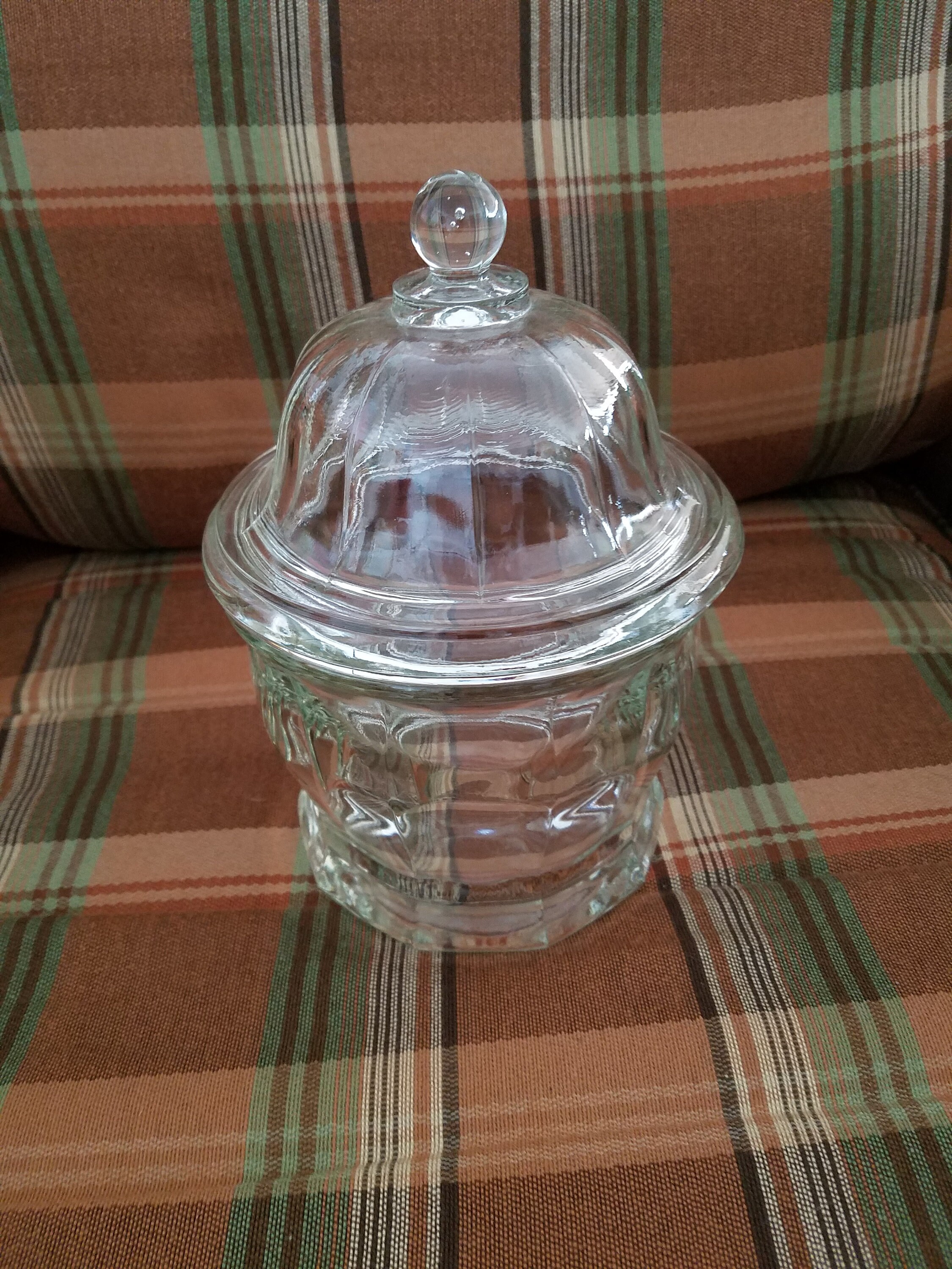 Vintage Clear Glass Mercantile Apothecary Round Store Counter Display ...