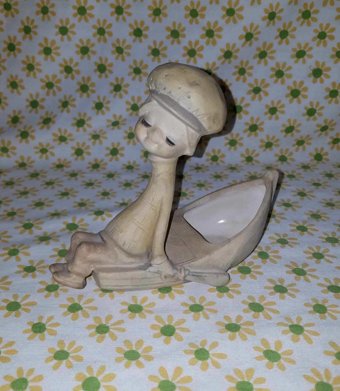 Vintage 60s UTCI Japan Pottery Ceramic Smiling Beatnik Boy Eyelashes ...