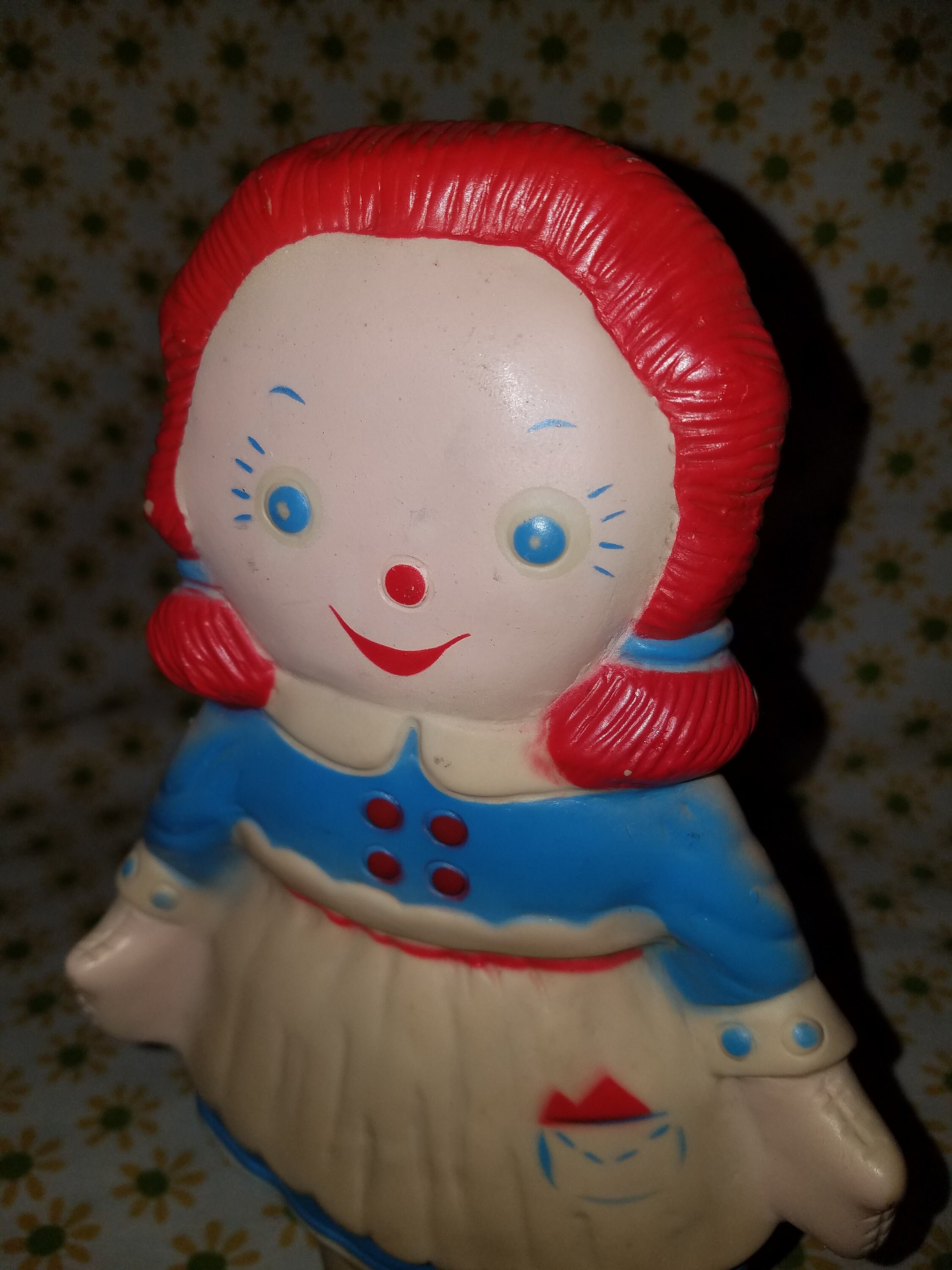 Rare Vintage 1962 Jolly Blinker Rubber Raggedy Ann W Working Squeaker ...